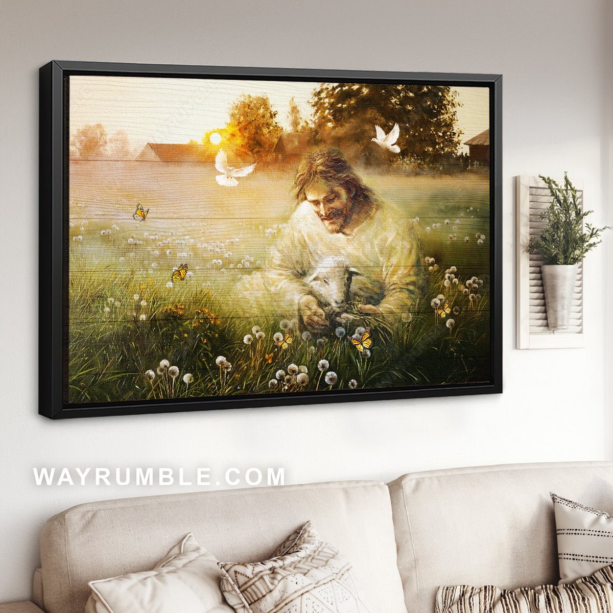 Peace scene, Happy Jesus, Lamb of God, Pretty dandelion field - Jesus ...