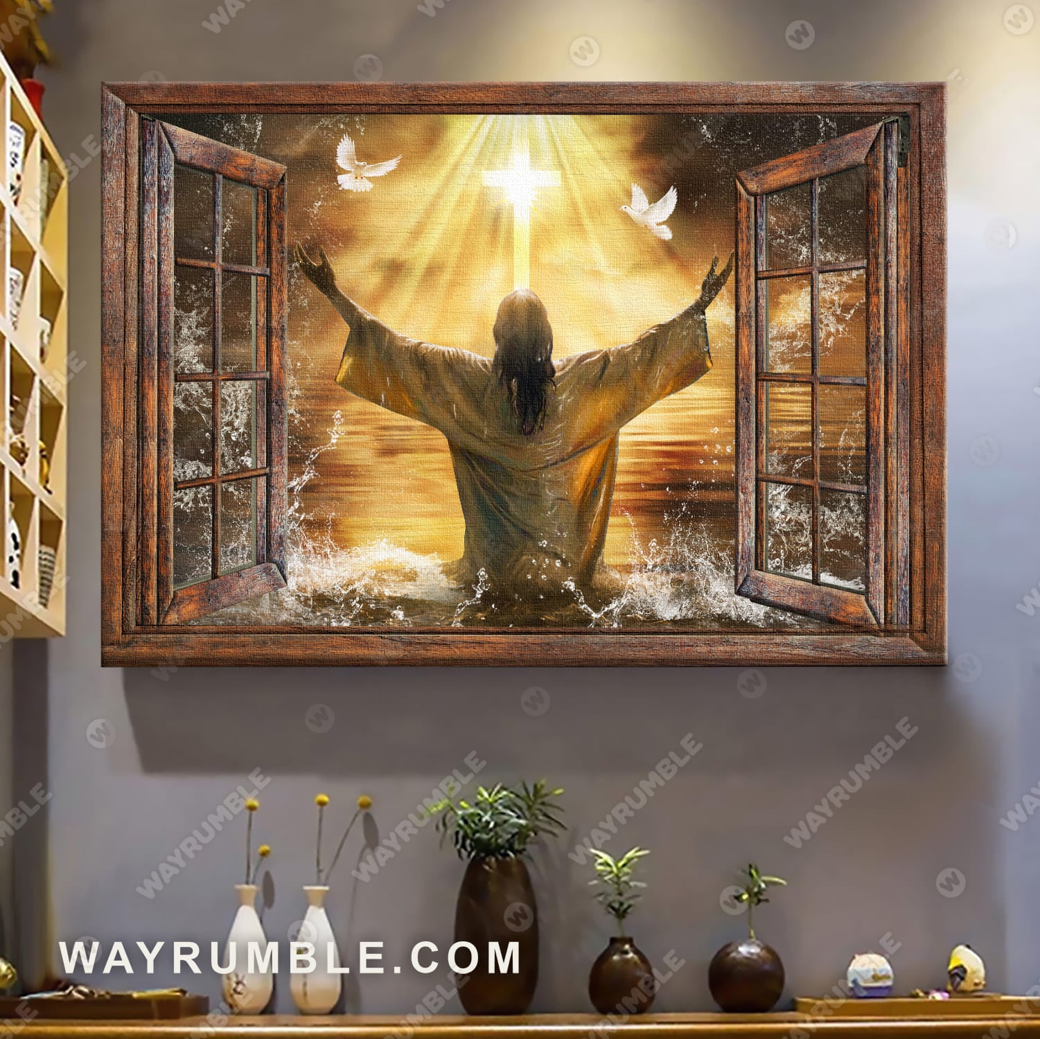 Jesus Painting, Window frame, Sunset artwork, From the sea - Jesus Lan ...
