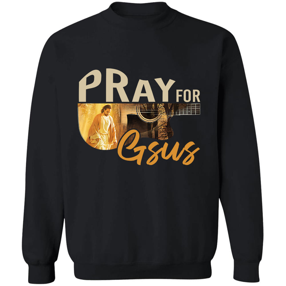 Vintage guitar, Jesus walking, Pray for Gsus - Jesus Apparel - Wayrumble